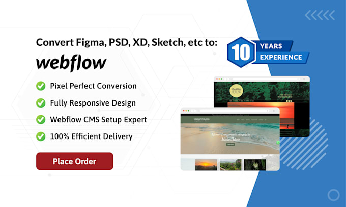 Convert figma or xd to webflow with pixel perfect precision by Entroutweb | Fiverr