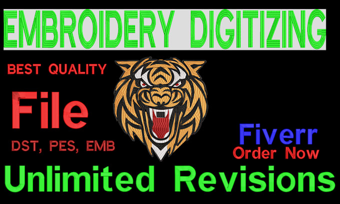 Embroidery digitizing design into dst pes jef file in 1 hour by ...