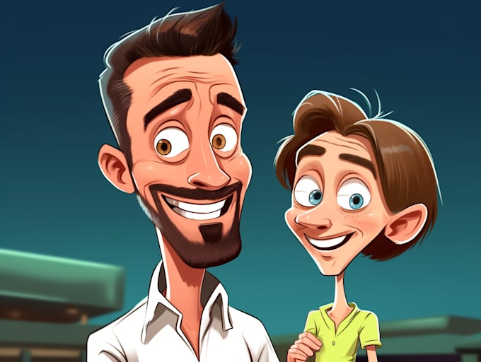 Draw your portrait in a funny cartoon caricature style by Arctiian | Fiverr