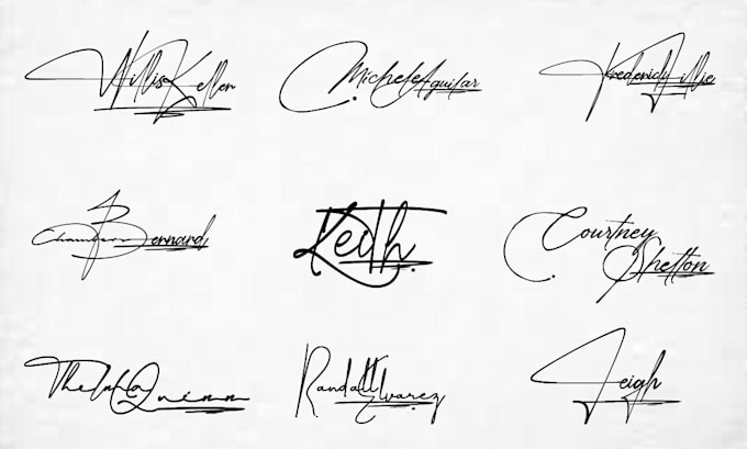 Design cursive scripted hand drawn calligraphy signatures or autograph ...