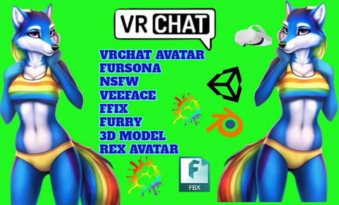 Create3d furry model, nsfw fursona, vrchat avatar, ffix, vtuber, or animaze by Don_jazy | Fiverr