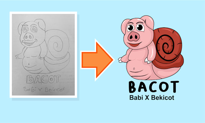 Make a simple vector based on the sketch you drew by Rochmadde | Fiverr