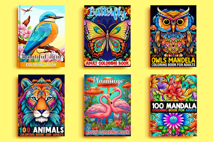 Design unique adult coloring book and activity book, pages for amazon ...