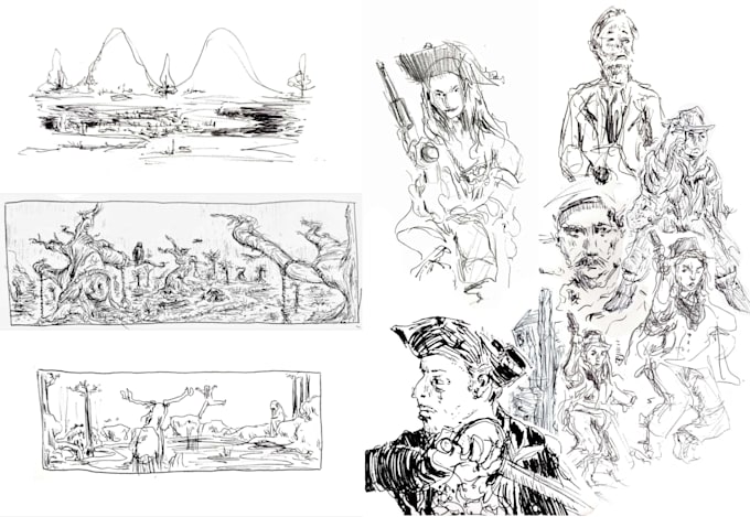 Draw unique traditional pen and ink illustration by Arcofdoodling | Fiverr