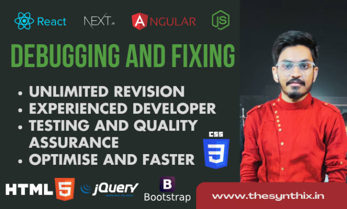 Fix Bugs In React Js Next Js Node Js Python Javascript Html By Abhipatel956 Fiverr