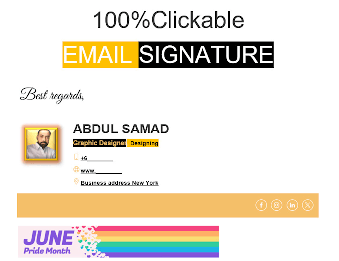 Design static animated business email signature for outlook or gmail by Samad7111 | Fiverr
