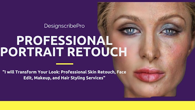 Professional skin retouch, face edit, makeup, and hair by ...