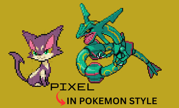 Do pixel art in pokemon style, pokemon trainer, fusion, sprite sheet ...