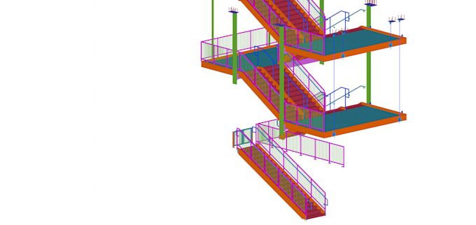 Do steel stair detailing using tekla structure by Shahinur_alam | Fiverr