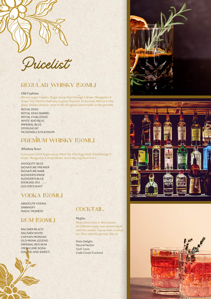 Design a quality menu for your business in 1 hour by Reapredator | Fiverr