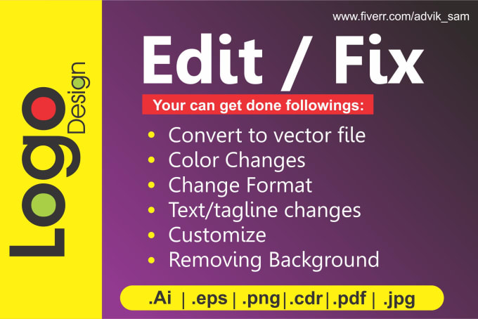 Edit, modify, fix, convert vector any logo or graphic image by Advik ... Edit, modify, fix, convert vector any logo or graphic image by Advik ...
