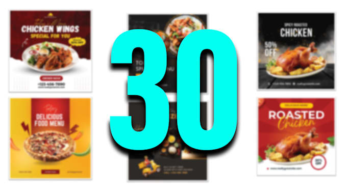 Create 30 unique social media posts designs for whole month by ...