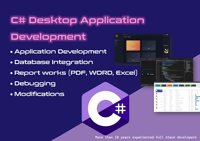 Create a desktop application using c sharp wpf, winforms, maui by Mrm ...