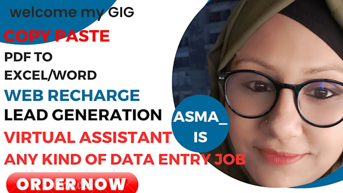 Excel data entry, pdf to word excel cleaning formatting data entry, lead by Asma_is | Fiverr
