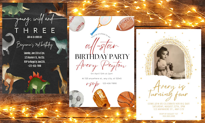 Design unique birthday invitation card for kids and adults by Mickyjo94 ...