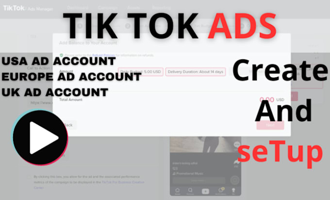 Create usa tiktok ads account for different countries by Taysalama | Fiverr