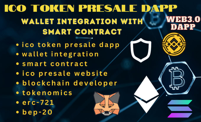 Ico token presale dapp, wallet integration, smart contract on frontend ... Ico token presale dapp, wallet integration, smart contract on frontend ...