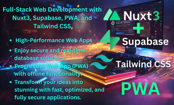 Develop Or Convert Web Apps With Nuxt 3 Supabase Tailwind Css Pwa React Next Js By Khtech Fiverr