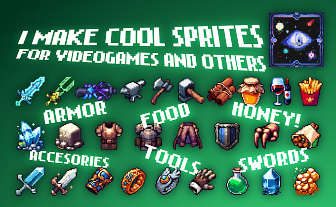 Create pixel art sprites for video games projects by Gersonmarcel544 ...