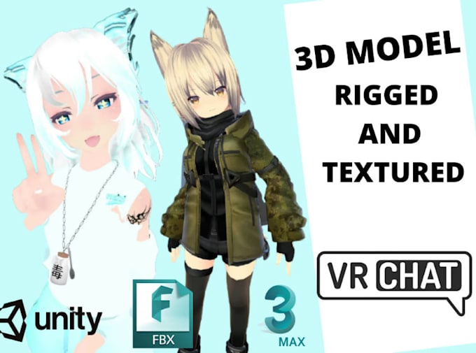Model and rig anime vrchat avatar, blend shapes, vrm avatar, fursona ...