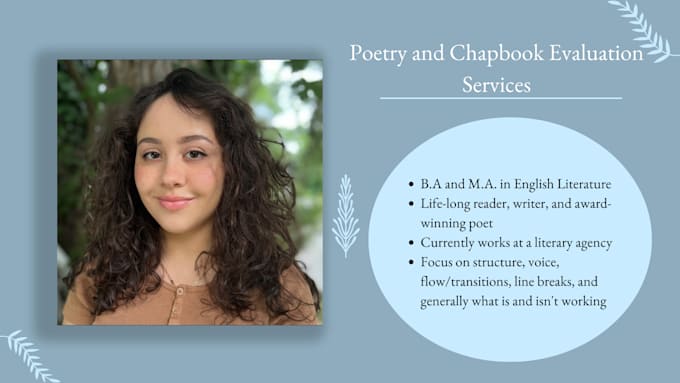 Professionally edit and evaluate your poetry and chapbook by ...