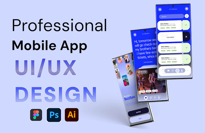 Design social media mobile app ui ux mockups by Momnaqasim644 | Fiverr