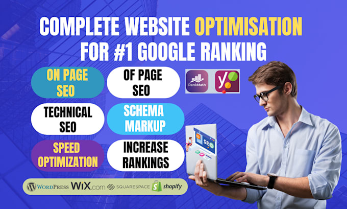 Optimize website seo on wordpress squarespace wix shopify for google ...