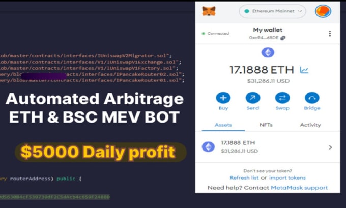 Develop sandwich bot, mev bot, uniswap bot, pancakeswap bot, arbitrage ... Develop sandwich bot, mev bot, uniswap bot, pancakeswap bot, arbitrage ...