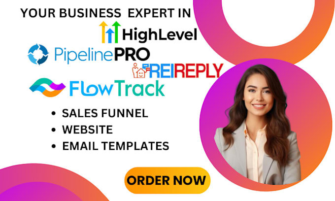 Setup and be your gohighlevel reireply flowtrack pipelinepro expert by Vickky_klaviyo | Fiverr