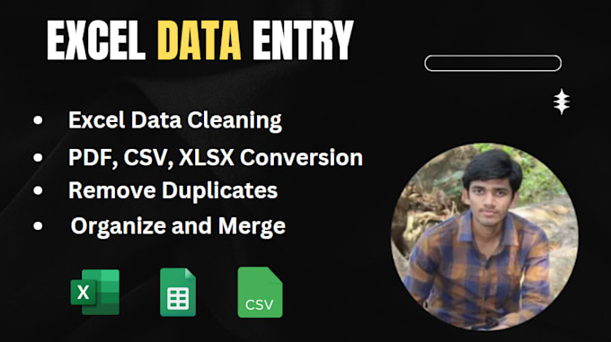 Clean, organize, merge and format excel and csv data ms excel expert by Chokkapunagraj | Fiverr