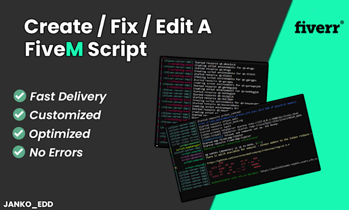 Create fix edit fivem script for you by Janko_edd | Fiverr