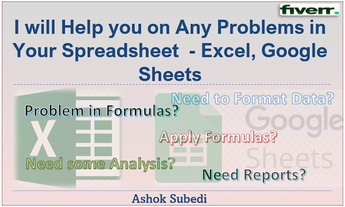 Fix The Spreadsheet Problems Formulas And Function By Ashoksubedi123