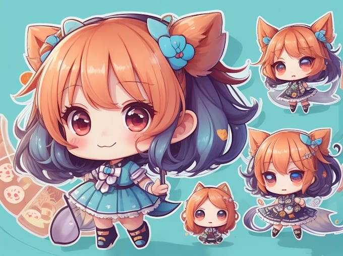 Draw cute chibi sticker in my style by Kanalbalam | Fiverr