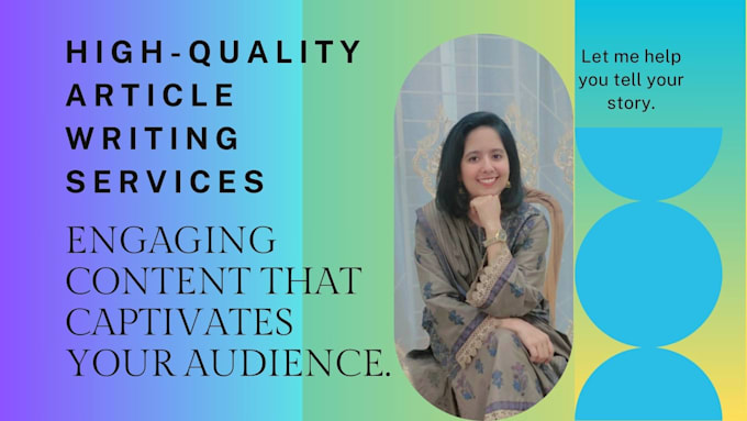 Be your expert article writer crafting impactful content by Kiranhani ...