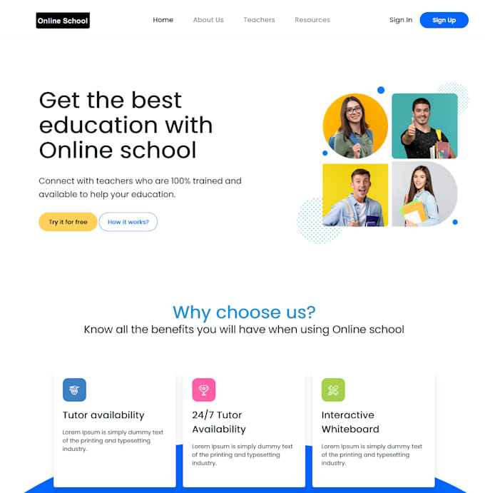 Build a school web for online education , study web by Rind50 | Fiverr