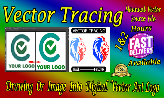 Convert your image into a digital vector, logo ,manually by ...