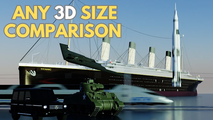 Make any 3d size comparison for youtube by Cortex3d | Fiverr