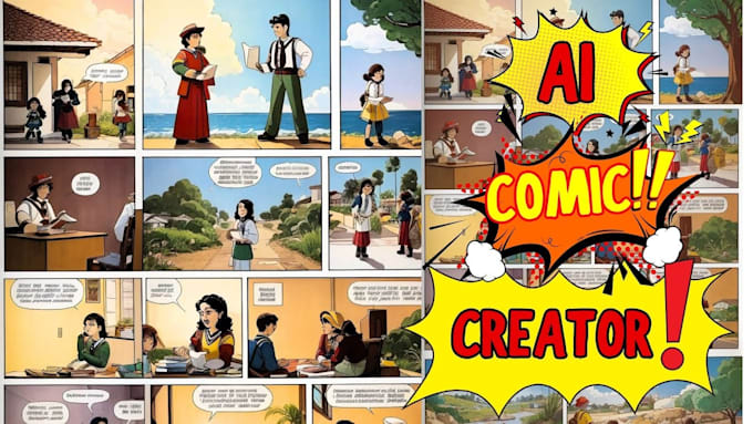 Draw ai comic book, ai storybook kdp, ai comic book children ebook design