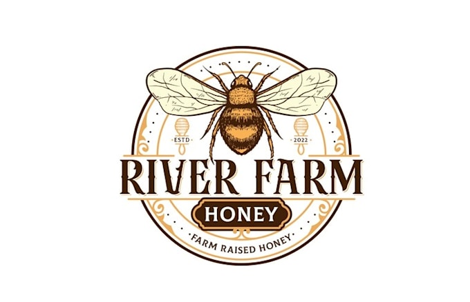 Locally produced honey jar label logo by Sarahchurchille | Fiverr