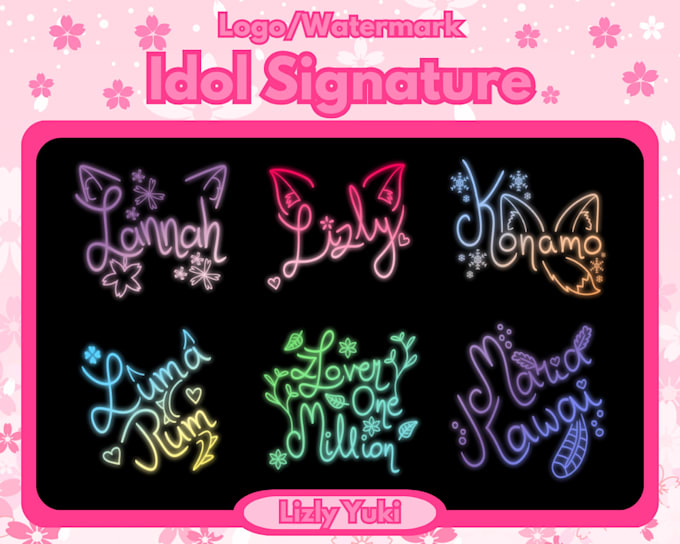 Make an idol signature based on your oc or vtuber char by Lizsly | Fiverr