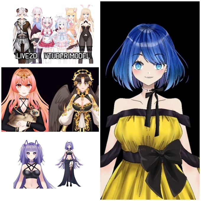 Design cute anime 2d vtuber, live2d vtuber model, 2d vtuber model and ...