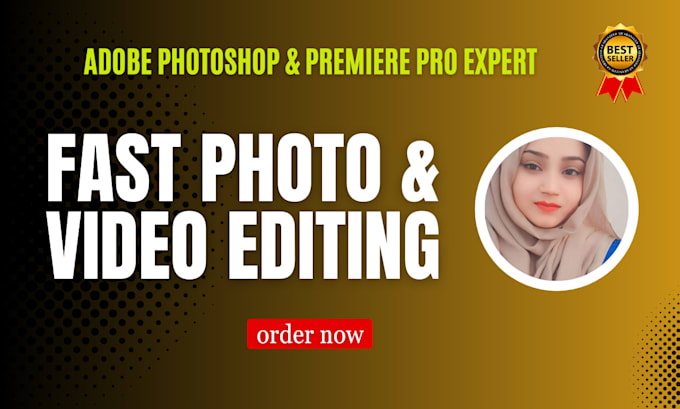High quality photoshop edit and premiere pro video editing by Aimanzahra624 | Fiverr