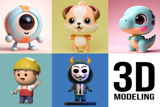 Design cute 3d character modeling with cartoon style by Rifqiafifudin11 ...