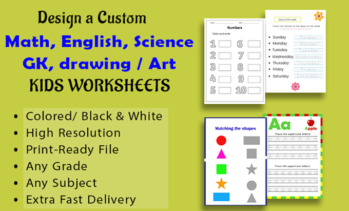 Design kids worksheets, activity book, worksheet for kids by ...