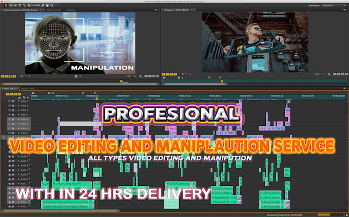 Do video editing all types and manipulation like shorts, reels,long ...