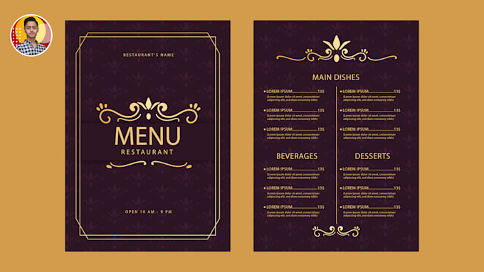 Design modern menu card, price list or restaurant menu design by ...