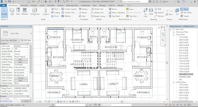 Design your 2d floor plans, elevations and sections in revit by ...