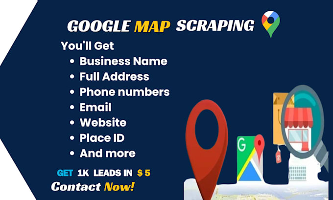 Do google map data scraping for business with emails by Amadahma | Fiverr