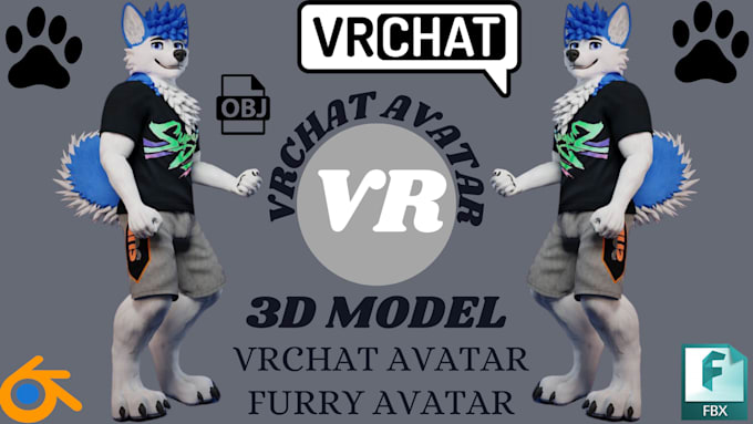 Do custom vrchat avatar, fursona nsfw, furry avatar, vrc avatar unity,3d model by Safe_lily | Fiverr