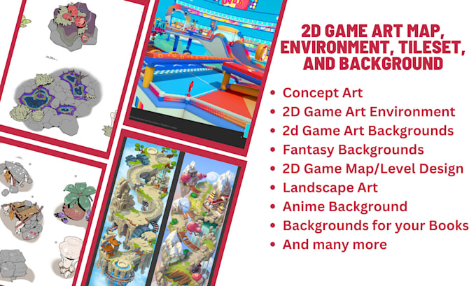 Create, design 2d game art map, environment, pixel art tileset, and ...